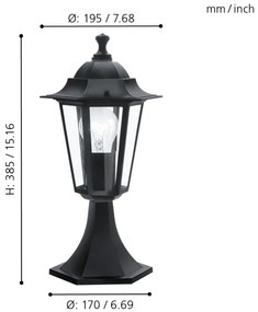 EGLO 22472 - Venkovní lampa LATERNA 4 1xE27/60W černá IP44