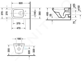 DURAVIT - DuraStyle Závěsné WC, s HygieneGlaze, bílá (2537092000)