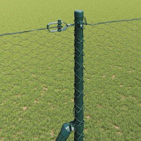 Hexagonální kotvení plotu 100 x 1,6 m Ocel potažená PVC Šedá 3352899