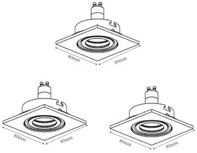 Lucide 11002/15/12 - SADA 3x LED podhledové svítidlo FOCUS 1xGU10/5W/230V chrom