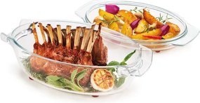 TESCOMA Oválný pekáč s poklopem GrandCHEF 35 x 21 cm, skleněný