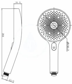 kielle Oudee Set sprchové hlavice, tyče a hadice, matná černá ki_20402SE4