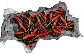 Wallmuralia Nálepka 3D díra Chilli papričky 95x73 cm