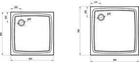 Ravak XA034411010 - Sprchová vanička čtvercová PERSEUS 80x80 cm bílá