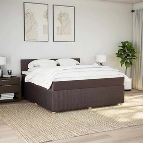 Box spring postel s matrací tmavě hnědá 180x200 cm textil 3287538