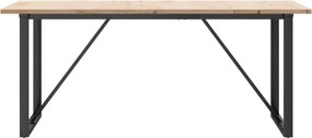 Jídelní stůl s O rámem 180 x 90 x 75,5 cm borové dřevo a ocel 3282744