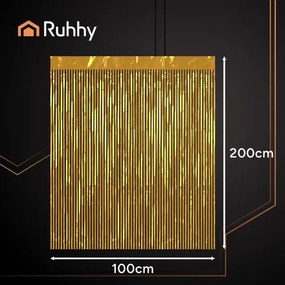 Dekorativní závěs 2x1m zlatý Ruhhy 26173