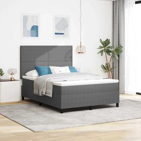 Postel s boxspringem s čelo Světle šedá a bílá 140 x 190 cm 3337555