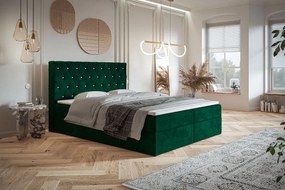 Boxspring s krystaly Dona 160x200 cm Barva: Zelená - Kronos 19