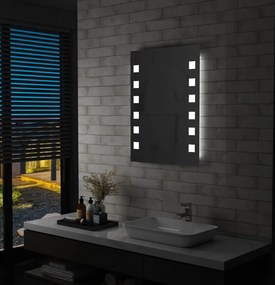 vidaXL Koupelnové nástěnné zrcadlo s LED osvětlením 60 x 80 cm [144700]