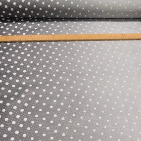 Ergis ubrus PVC s textilním podkladem 6743710 puntík na šedé, duhový, š.140cm (metráž)