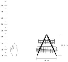 Butlers GRID Etažér se dvěma drátěnými koši - černá
