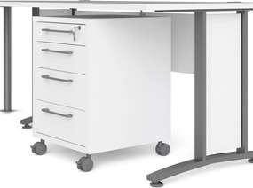 FALCO Rohový psací stůl Office 80400/304 bílá/silver grey