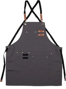 Modrošedá kuchyňská zástěra - 75*66 cm