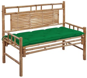 Zahradní lavice s poduškou 120 cm bambus 3063896