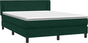 Box spring postel s matrací tmavě zelená 160x220 cm samet 3317994
