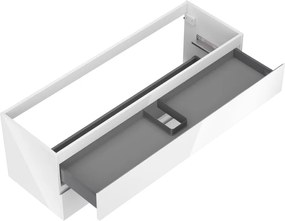 Mexen Orio, koupelnová skříňka pod umyvadlo 140 cm, 2 zásuvky, bílá lesklá, 91A10-14047-2-BFF00