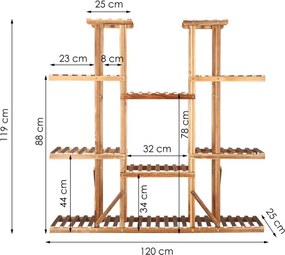 Dřevěný stojan na květiny SPRINGOS PLANT 12