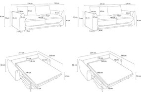 Modrá rozkládací pohovka 234 cm Ernest – Bobochic Paris