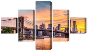 Vícedílný obraz New York City Panoramatická Krajina Nedostatek Nedostatek Plátno Canvas 150x90