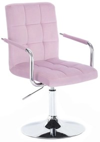 LuxuryForm Židle VERONA VELUR na stříbrném talíři - fialový vřes