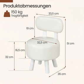 Costway Sada 2 taburetů s opěradlem a potahem z umělé kůže