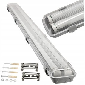 BERGE Hermetické svítidlo 120cm + 2x LED trubice - neutrální bílá