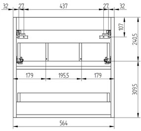 Mereo Leny koupelnová skříňka s keramickým umyvadlem 60 cm lesklá bílá CN811N