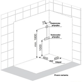 BPS-koupelny Hydromasážní box HYD-A04 120 SA P, 120x80 pravý se saunou