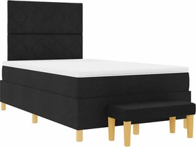Postel s boxspringem s čelo Černá 190 x 120 cm textil 3344361