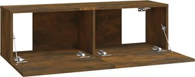 Nástěnné TV skříňky 4 ks kouřový dub 100 x 30 x 30 cm 3114195