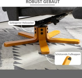 HOMCOM polohovatelné křeslo s funkcí sklápění, polohovatelné křeslo s taburetem, TV křeslo, max. nosnost 150 kg, do obývacího pokoje, ložnice, 79 x 8…