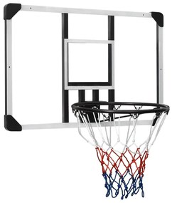 vidaXL Basketbalový koš s průhlednou deskou 90x60x2,5 cm polykarbonát