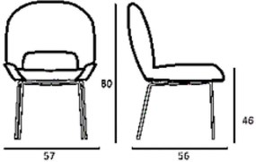 TORRE - Židle BLISS s kovovou podnoží