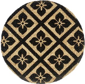Prostírání 4 ks černé 38 cm kulaté juta 133868