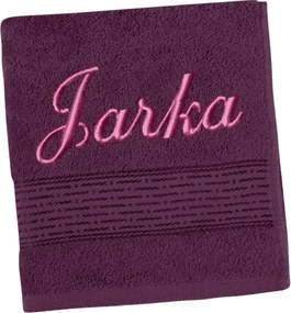 Bellatex Froté ručník proužek s výšivkou jména 50x100 cm Vínová