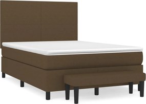 Box spring postel s matrací tmavě hnědá 140x200 cm textil 3136440