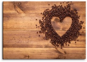 Malvis ® Obraz zrnka kávy ve tvaru srdce Velikost: 150x100 cm