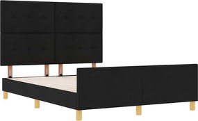 Rám postele s polštářem s čelo Černá 160 x 200 cm textil 3344741