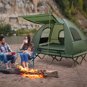 Costway 5 v 1 Camping Stan Camp Bed for 2 People Nafukovací matrace Polštář