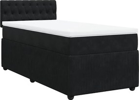 Box spring postel s matrací černá 90x190 cm samet 3287622
