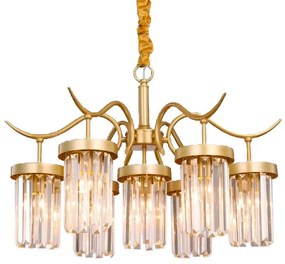 Toolight - Křišťálová závěsná svítilna 7xE27 60W, zlatá, OSW-08915