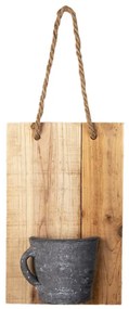 Závěsná dekorativní dřevěná deska s hrnečkem- 18*11*28 cm