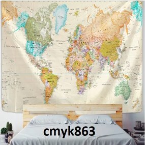 Tapisérie na zeď s motivem - Mapa světa Rozměr: 150x130 cm, Varianta: cmyk863