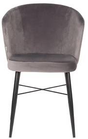 LABEL51 Sametová jídelní židle WAVE šedá Color: Grey UK-30.168