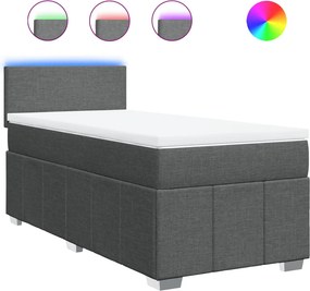 Box spring postel s matrací tmavě šedá 80 x 200 cm textil 3289189
