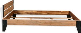 Rám postele masivní akáciové dřevo a ocel 152 x 203 cm 281453