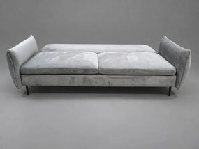 Šedá sametová rozkládací/s úložným prostorem pohovka 222 cm Vermont - II. jakost – Cosmopolitan Design