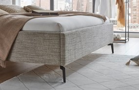 Béžová čalouněná dvoulůžková postel Meise Möbel Riva 180 x 200 cm s úložným prostorem