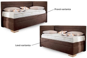 NEW DESIGN postele Rohová postel boxspring VENETO s úložným prostorem a čely, 100×200 cm Velikost postele: 100 × 200 cm, Strana: Pravá